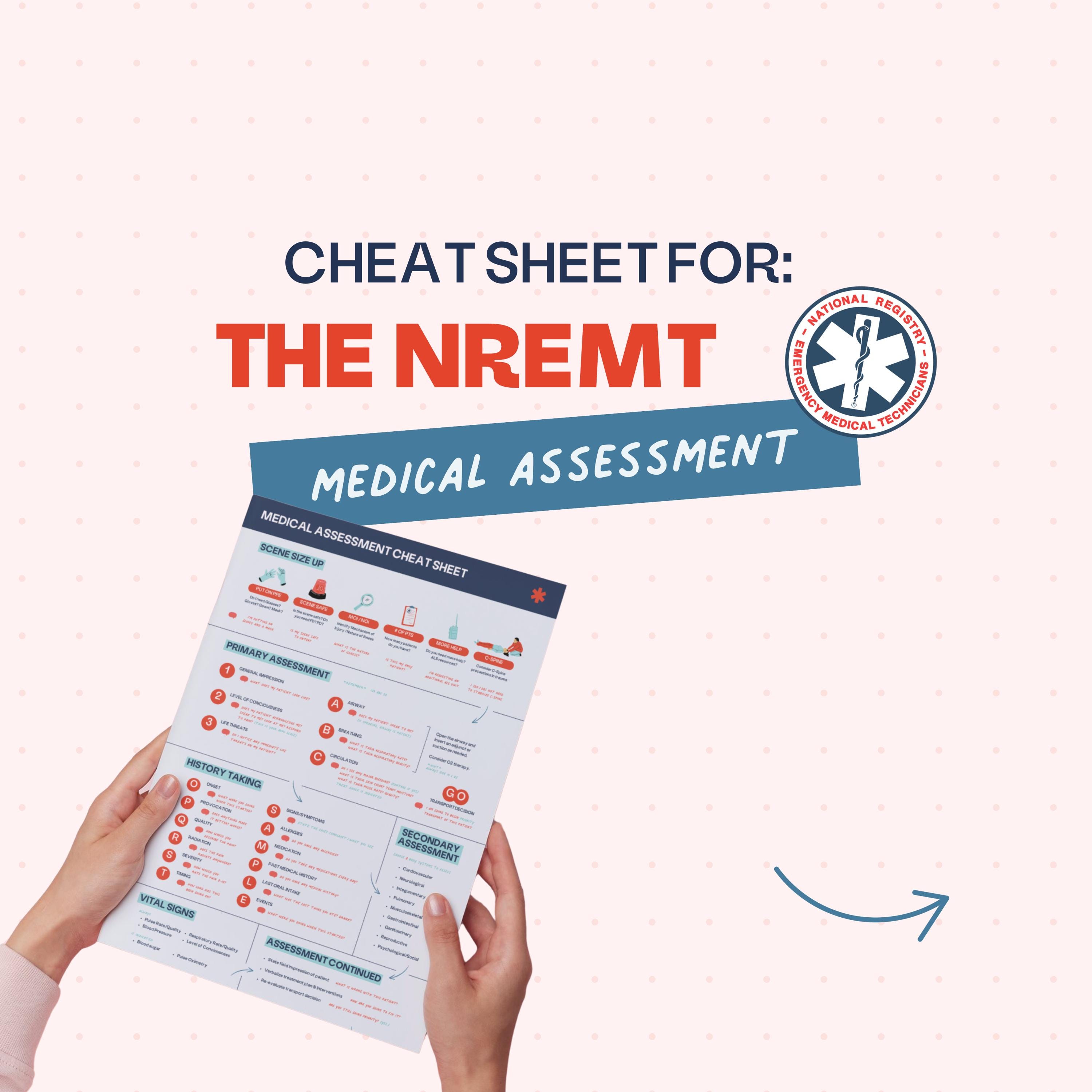 NREMT Medical Assessment Cheat Sheet for Paramedics and Emts - Etsy