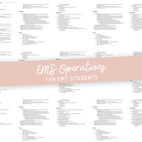 EMT NREMT Study Guide - Etsy