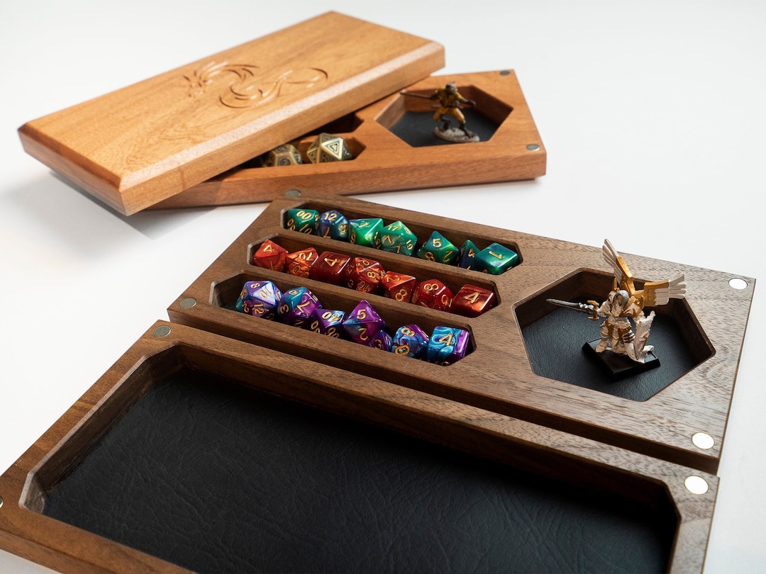 Personalized D&D Dice Box, Hardwood RPG Dice Tray - Etsy