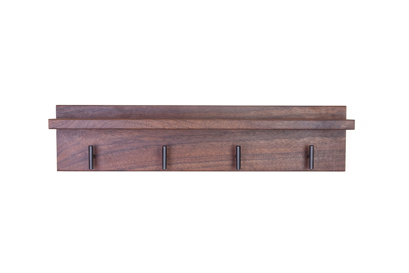 Solid Walnut Coat Rack With Shelf Entryway Rack With Brass - Etsy