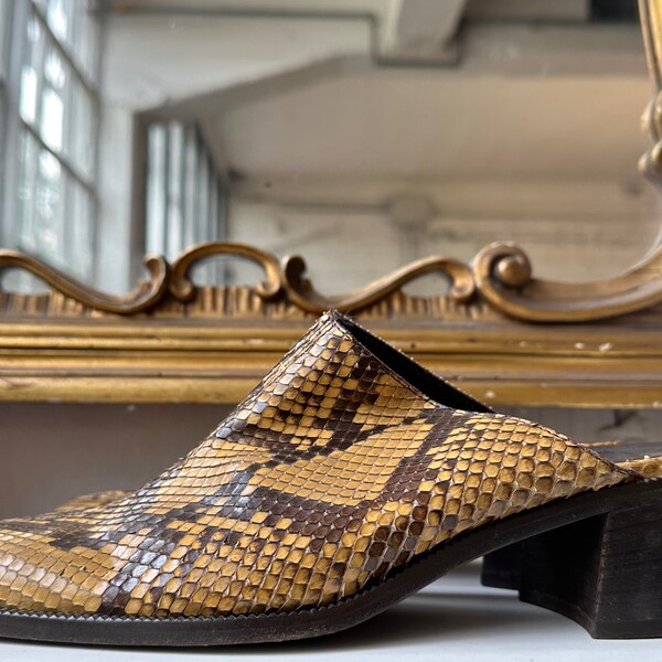 Snakeskin Mules - Etsy