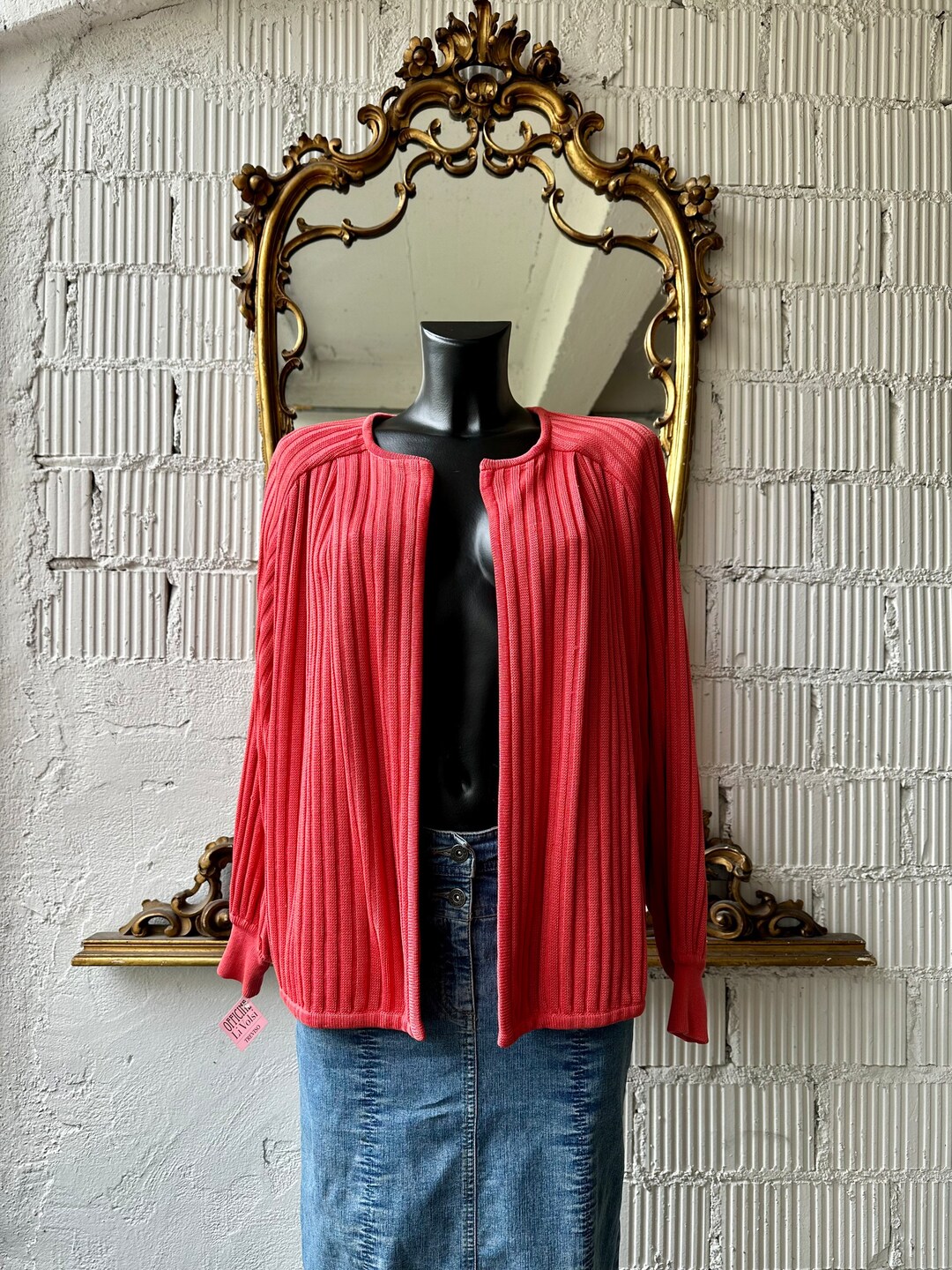 Vibrant 80s Valentino Watermelon Color Ribbed Cardigan Sweater - Etsy