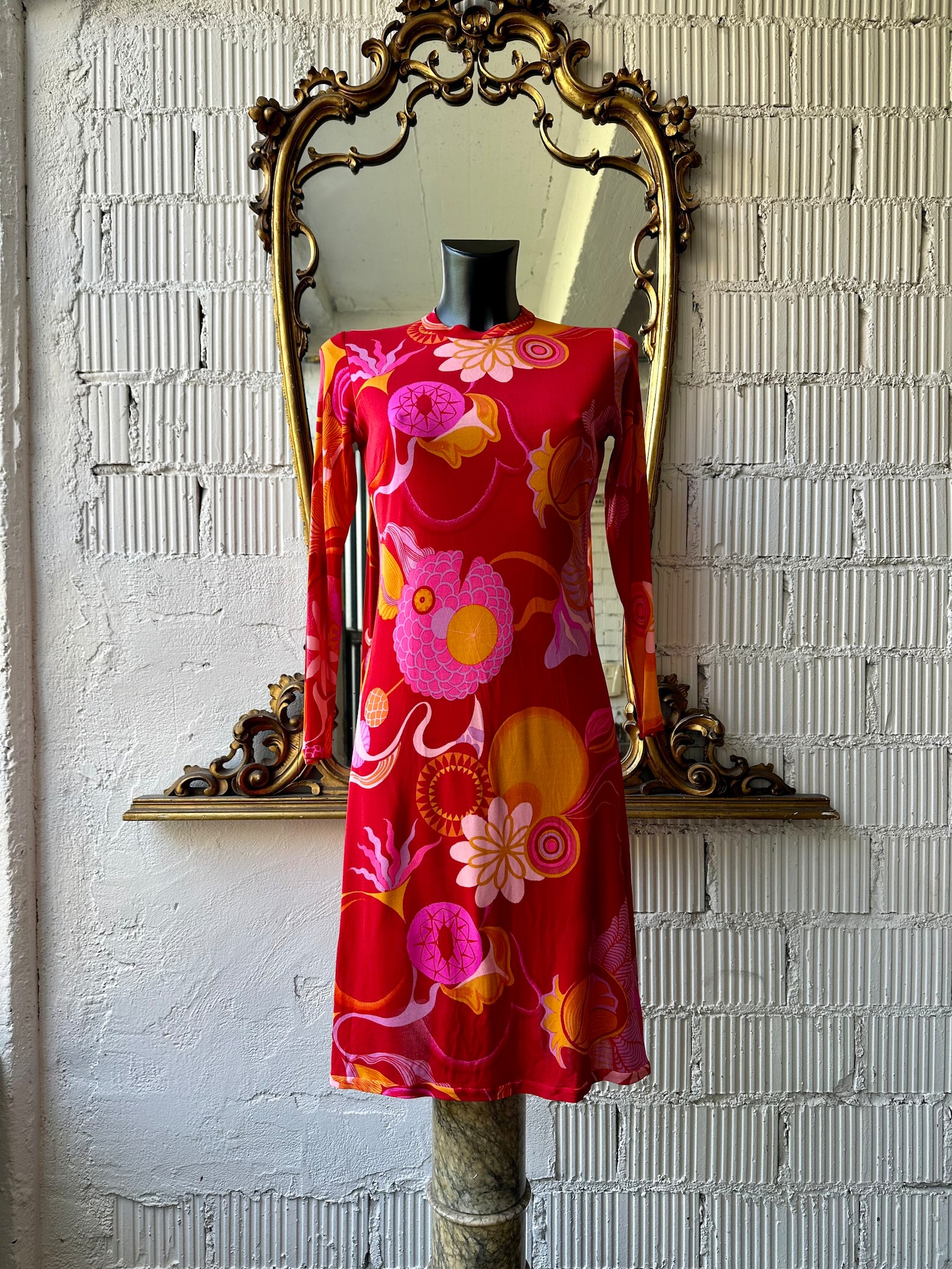 Vibrant Late 60s Ken Scott for Falconetto Red Printed Dress - Etsy
