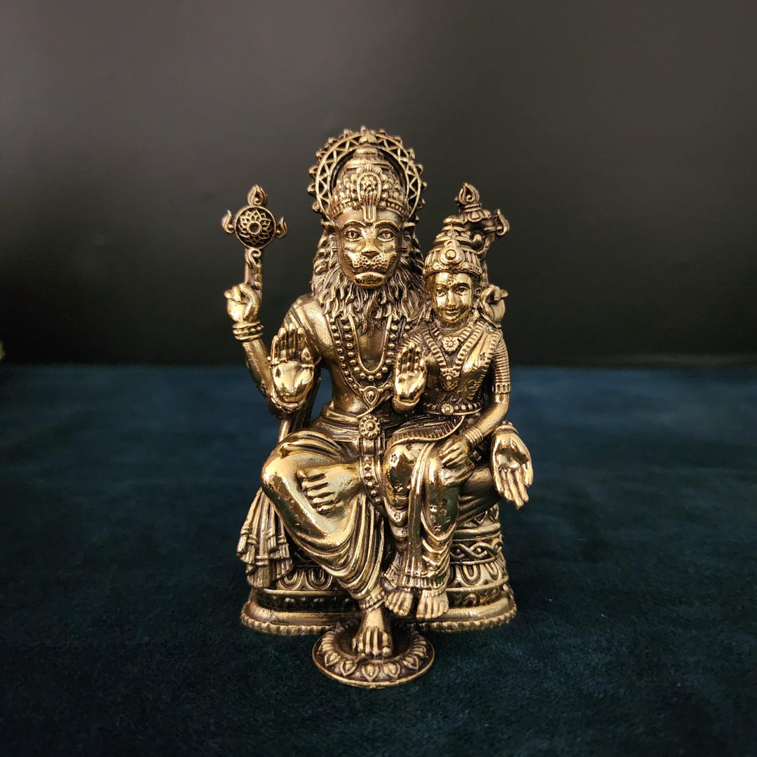 Lakshmi Narasimha Brass Statue: Hindu God Vishnu, God of Moksha - Etsy