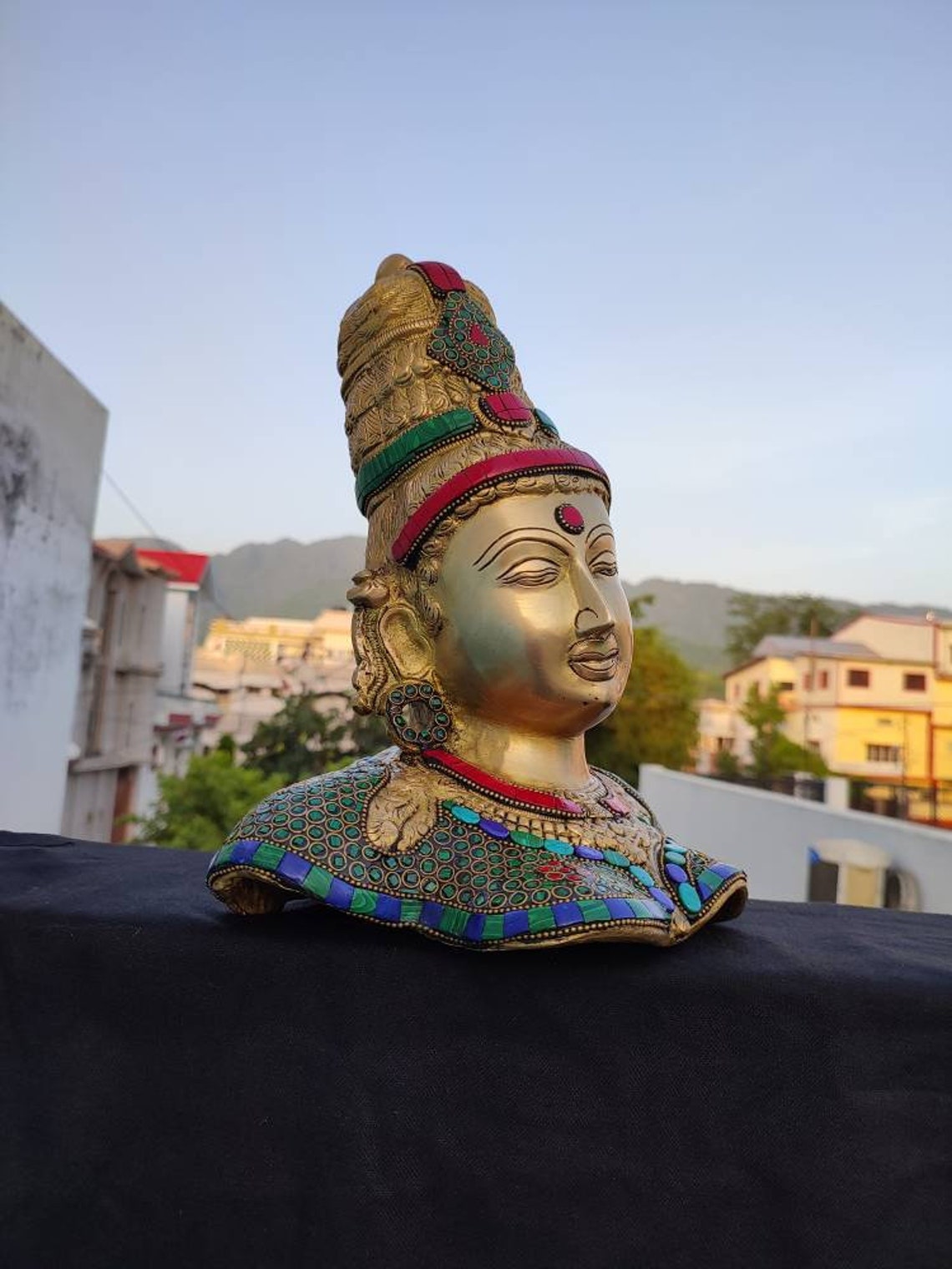 Parvati Bust Parvati Head Statue Brass Parvati Deities - Etsy