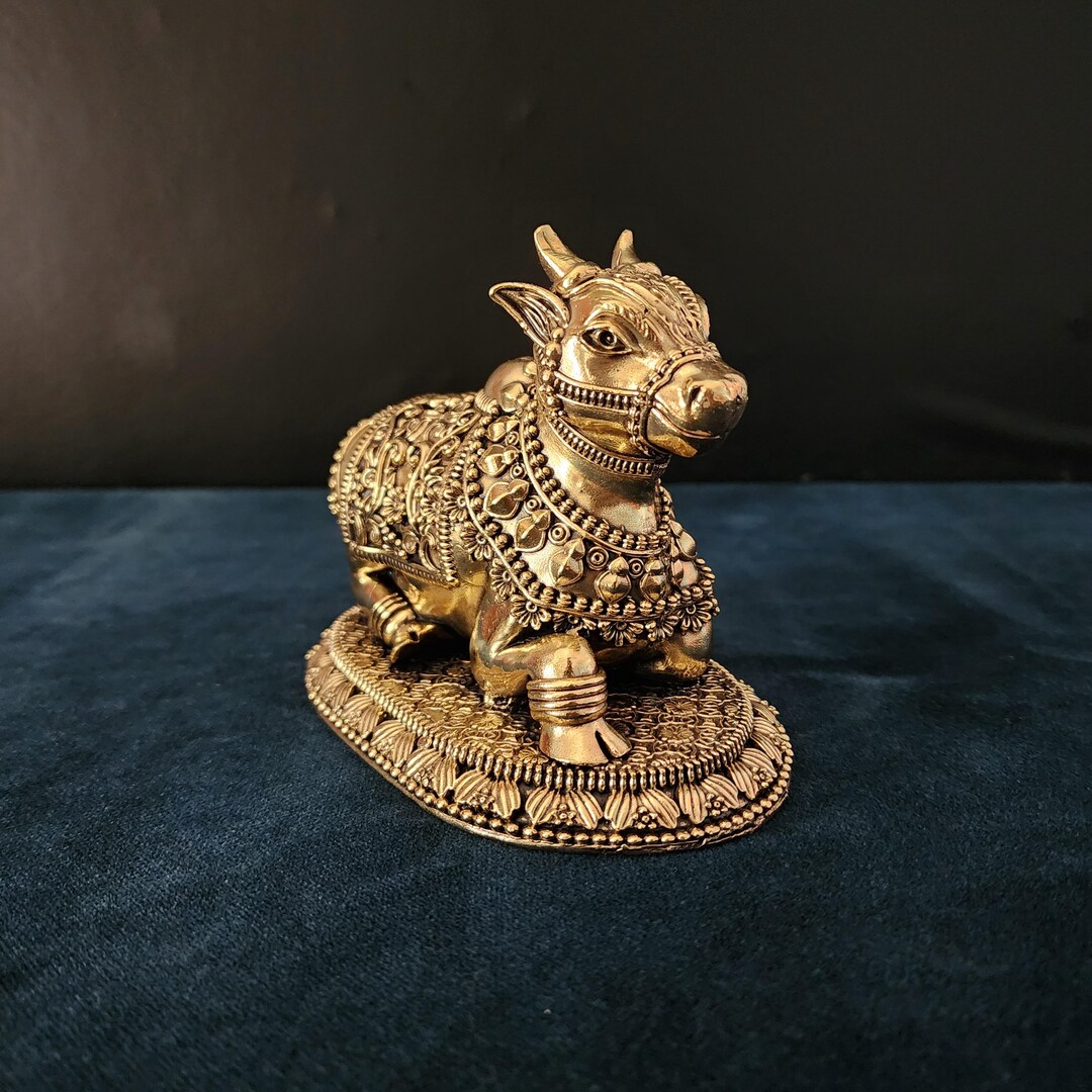 Small Nandi Statue - 2" Inch Height Premium Brass Nandi Idol for Small ...