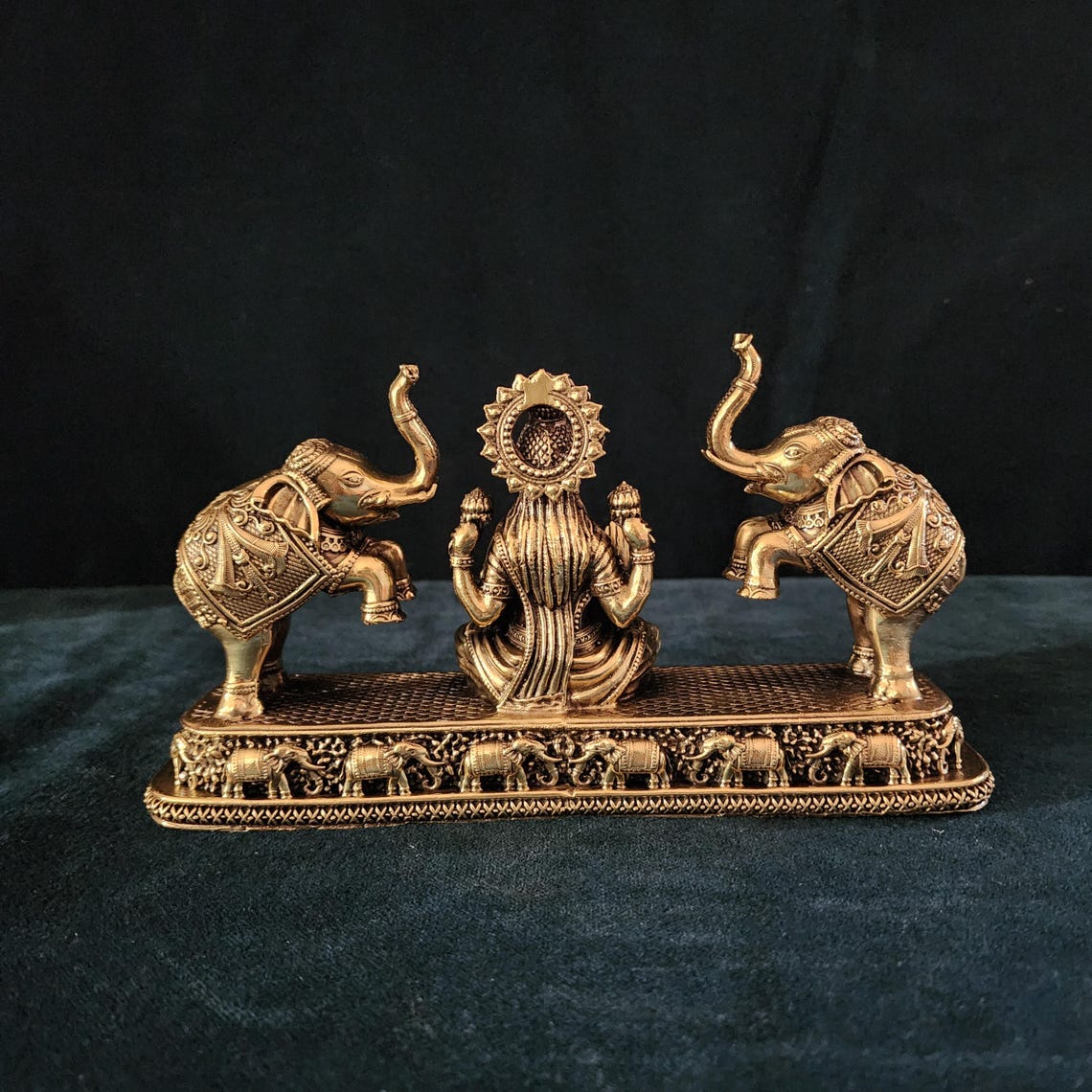 Brass Gajj Lakshmi Statue: Hindu Goddess of Wealth, 4.5 Inch - Etsy
