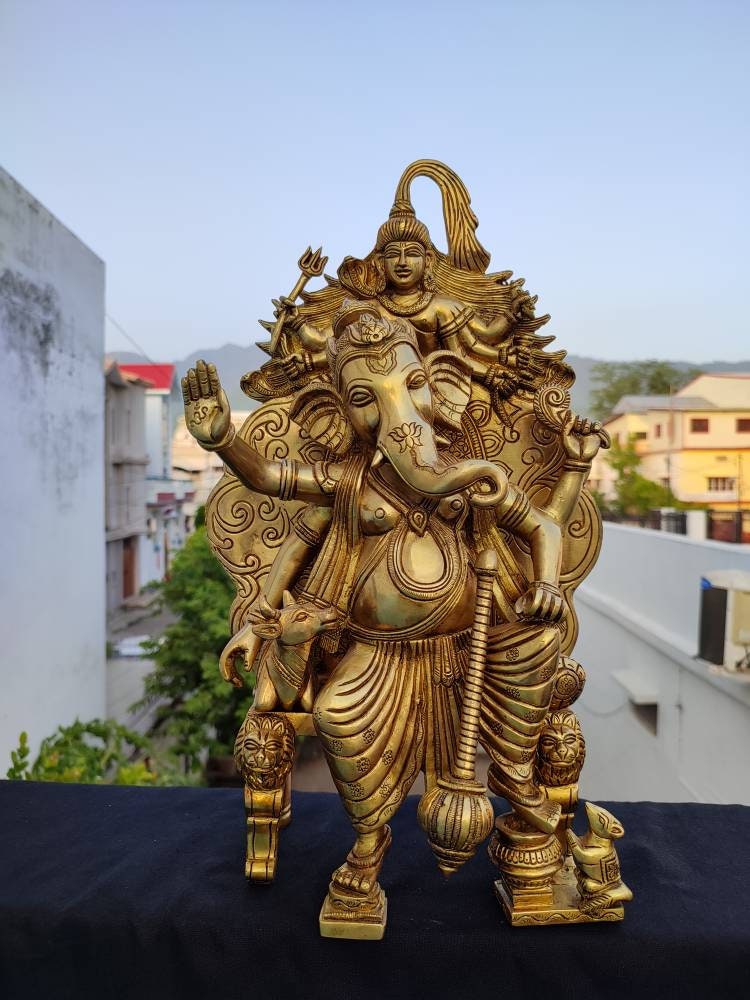 Ganesha Statue 16 inch Brass Lord Ganesh with Lord Shiva A | Etsy