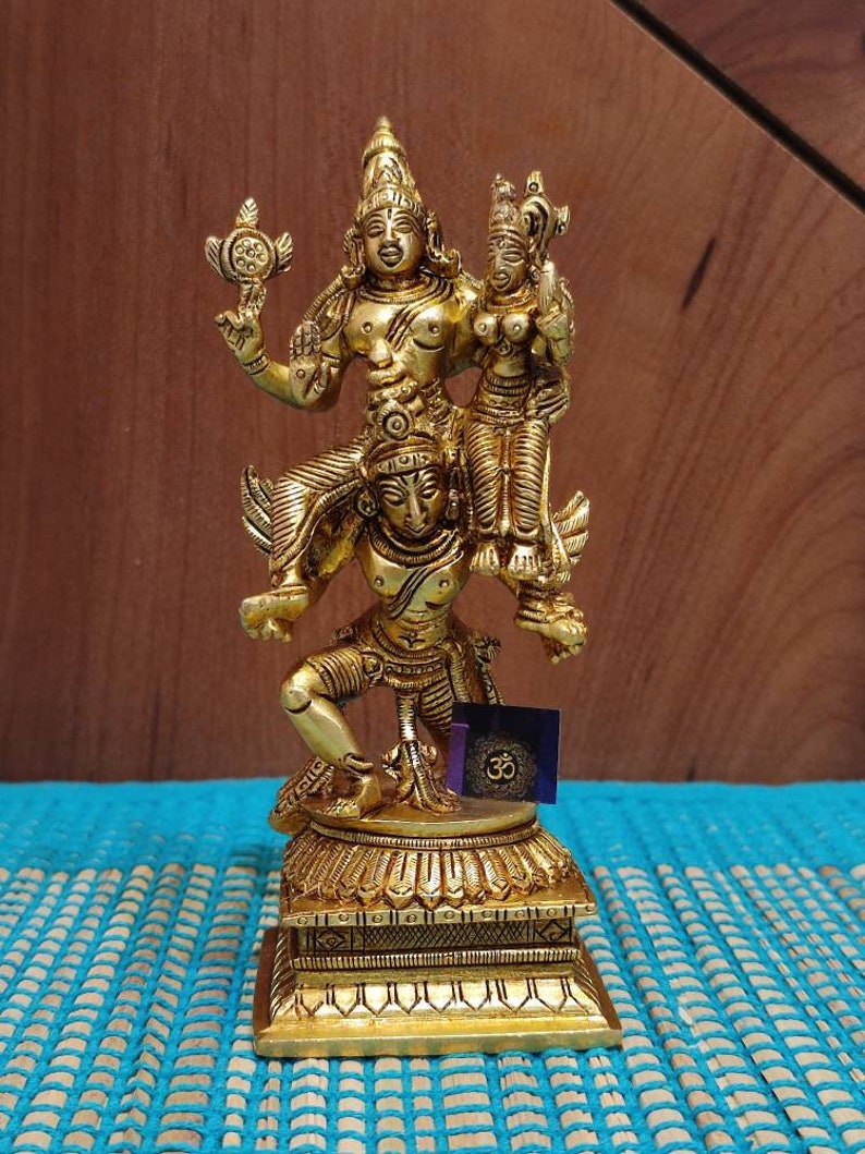 Mount of Vishnu 13cm Brass Idol of Garuda Narayan Vishnu - Etsy