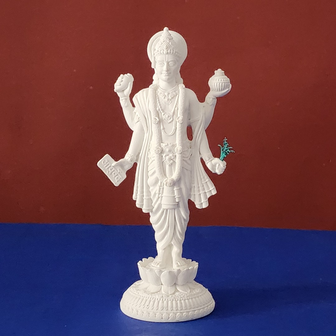 Dhanvantari Statue | 8 Inch | Lord Dhanwantri With Reform Marble | God ...