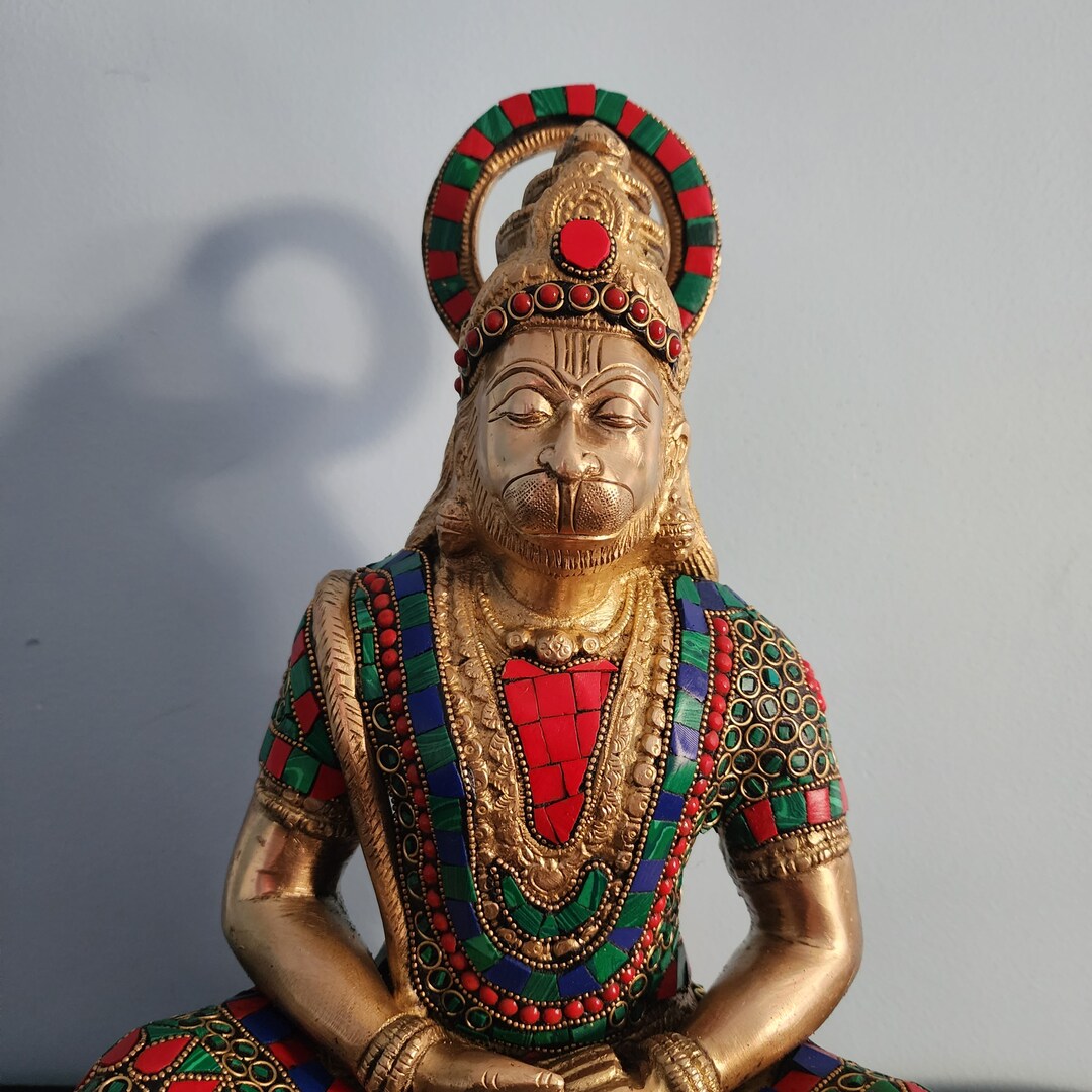 Hanuman Statue - 11.5 Inch Brass Bajrangbali Lord Rama Bhakt Hanuman ...