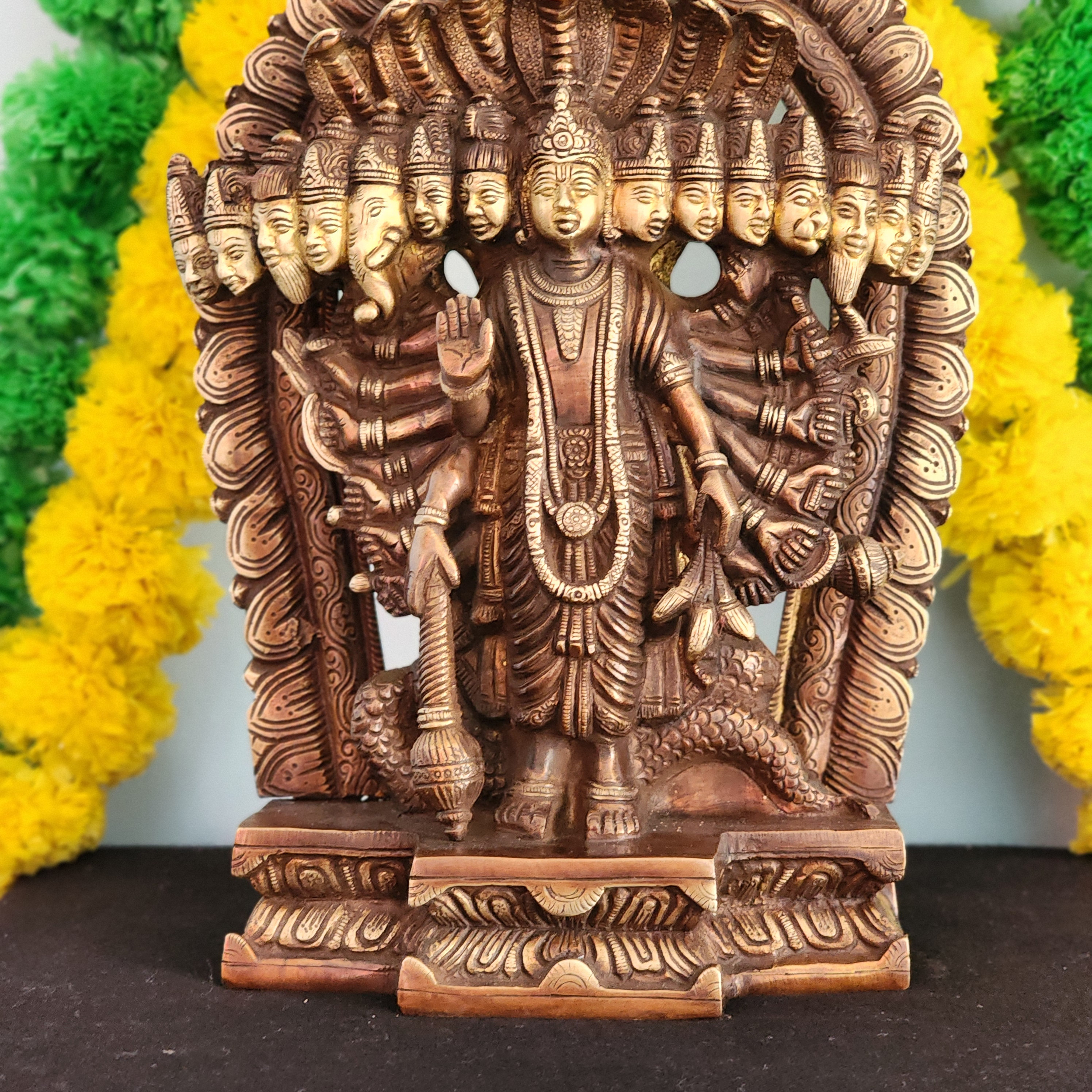 Brass Vishnu Statue: Narayan Dashavatar - Hindu Temple Decor, 11.5" - Etsy