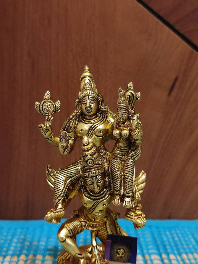 Mount of Vishnu 13cm Brass Idol of Garuda Narayan Vishnu - Etsy