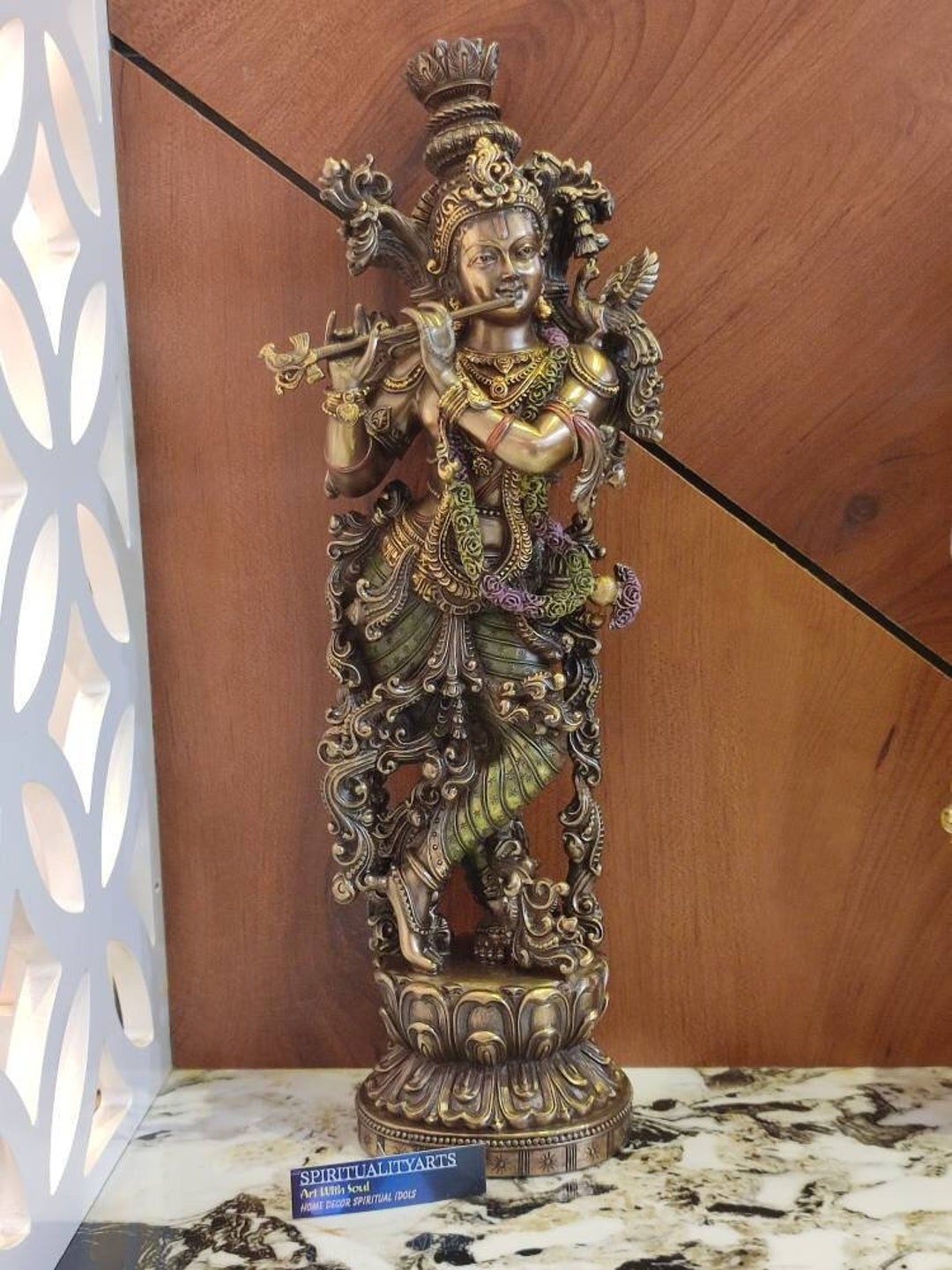 Krishna Statue 15 Inch Tall Standing Krishna Idol Flute - Etsy