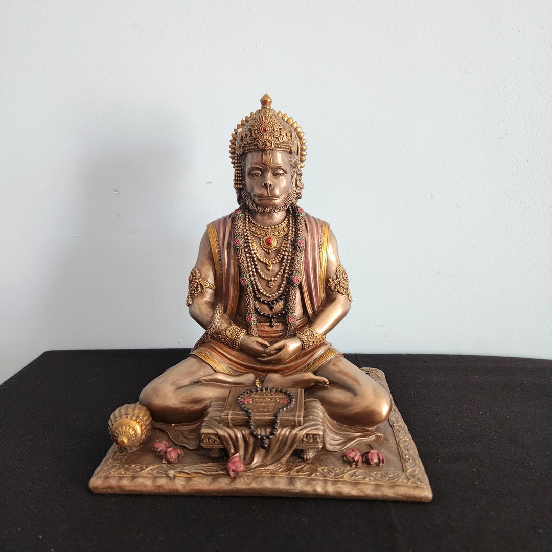 Hanuman Statue: Sitting Book Lord Bajrangbali for Altar, 8 Inch - Etsy