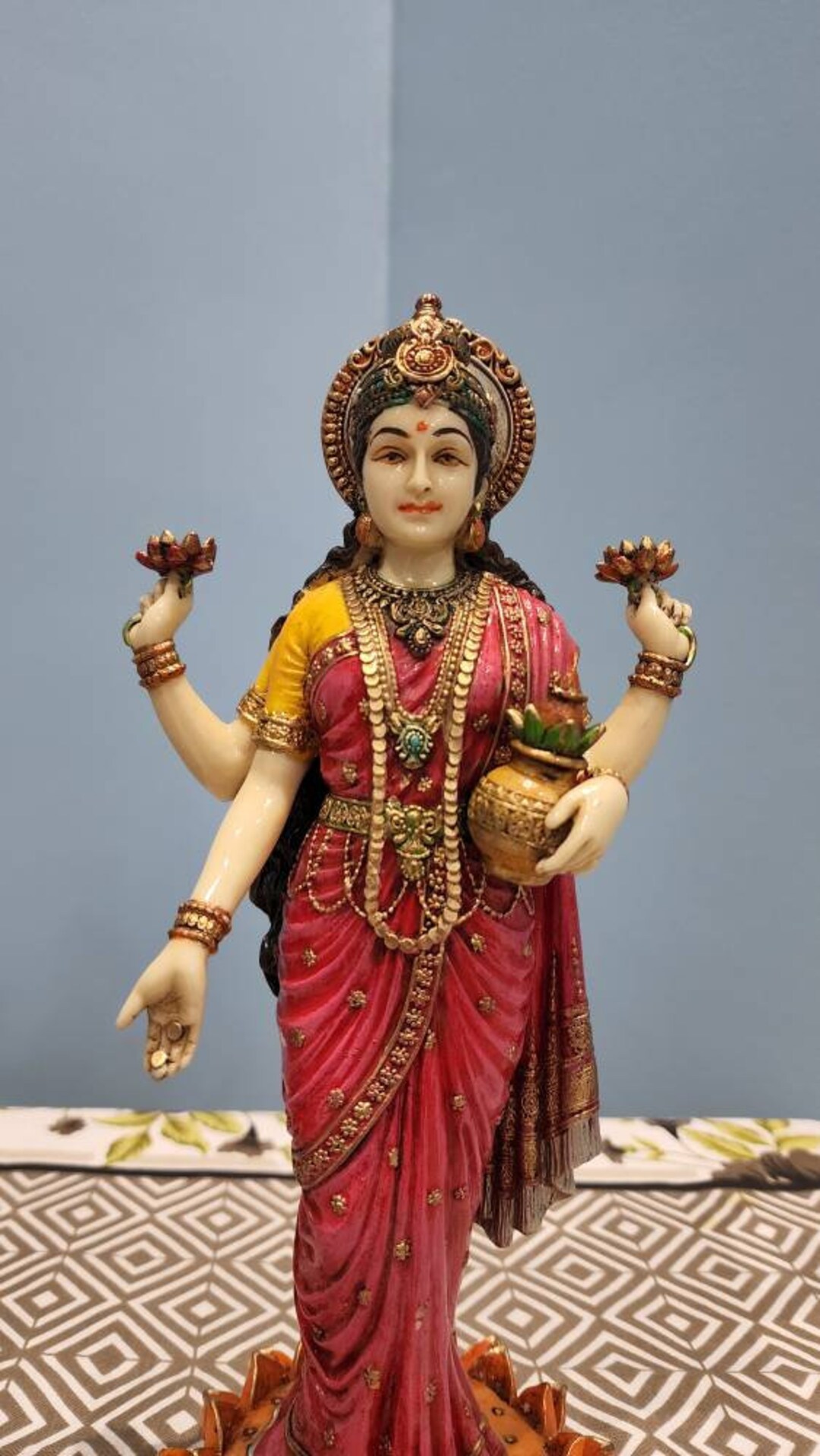 Lakshmi Statue - 10" Inches Reform Marble Laxmi / Hindu Goddess ...