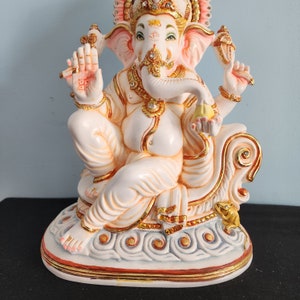 Ganesha Statue 11 Inch Good Luck God Ganesha Figurine Culture Marble ...