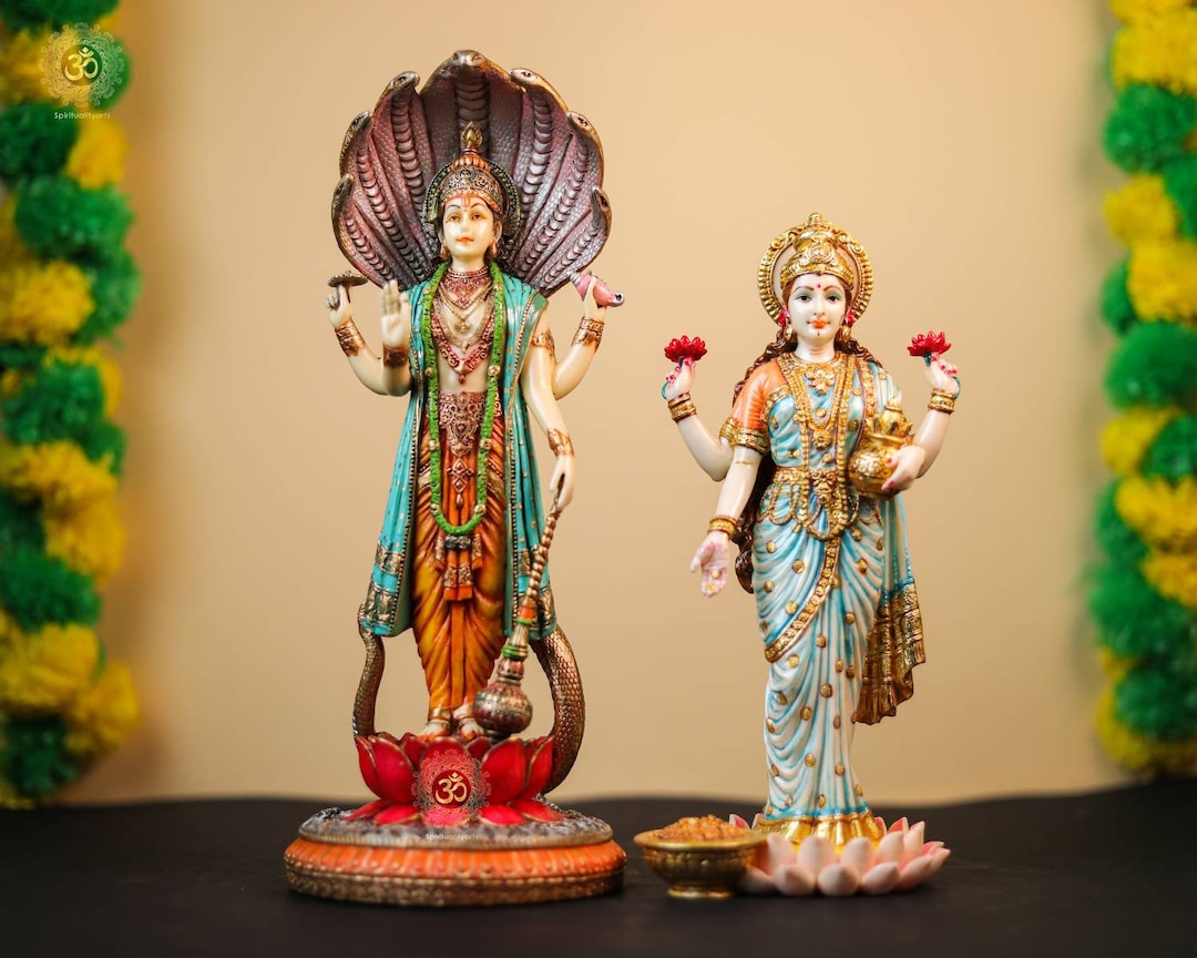 Lakshmi Narayan Idol Standing Vishnu Lakshmi Statue Laxmi Narayana