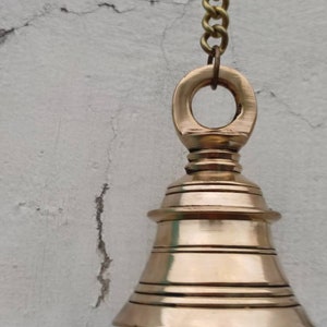 Brass Hanging Bell: Home Temple Decor With Chain - Etsy