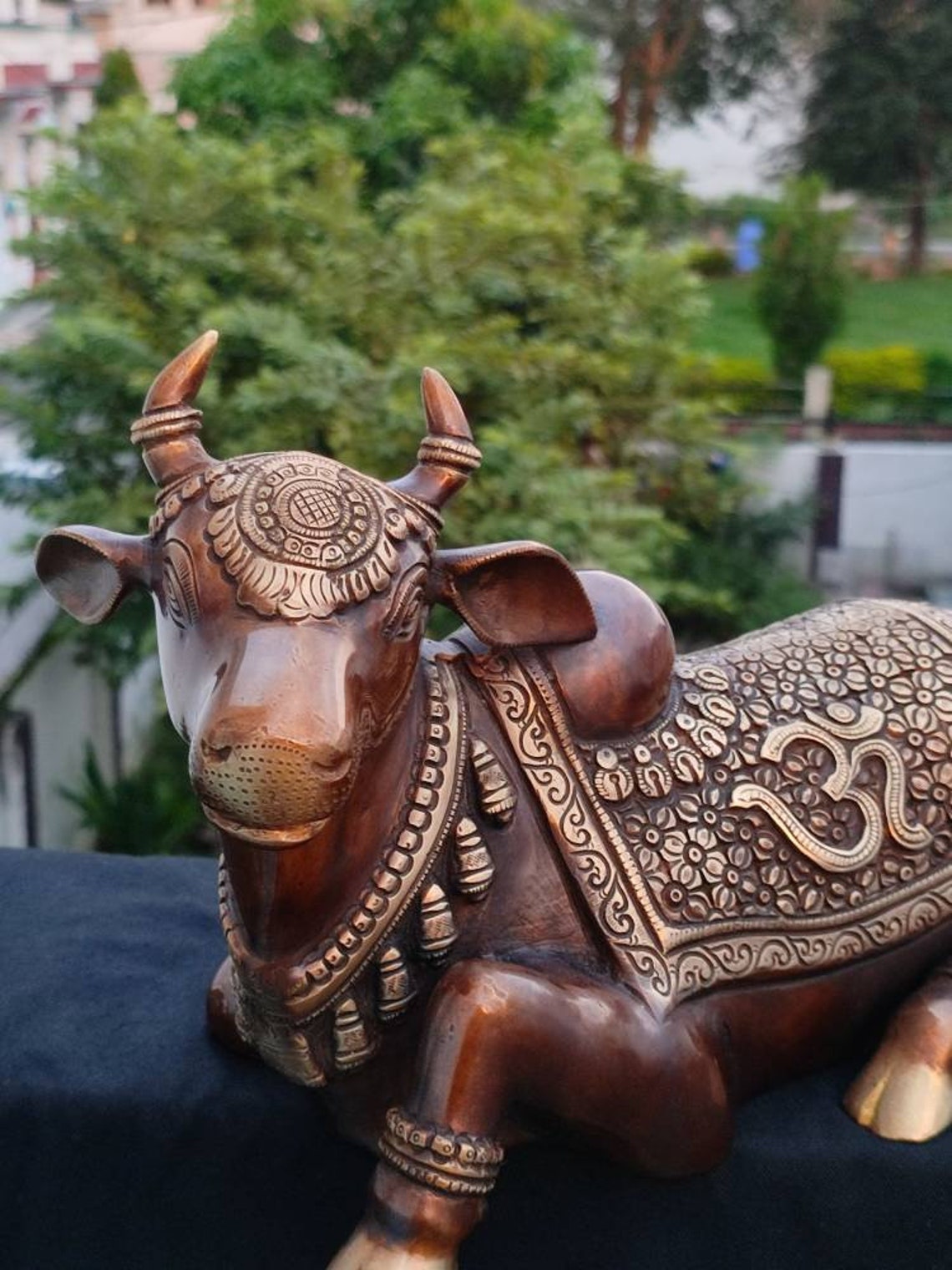 Nandi Statue 20 Cm Traditional Work Brass Nandi Sculpture a - Etsy