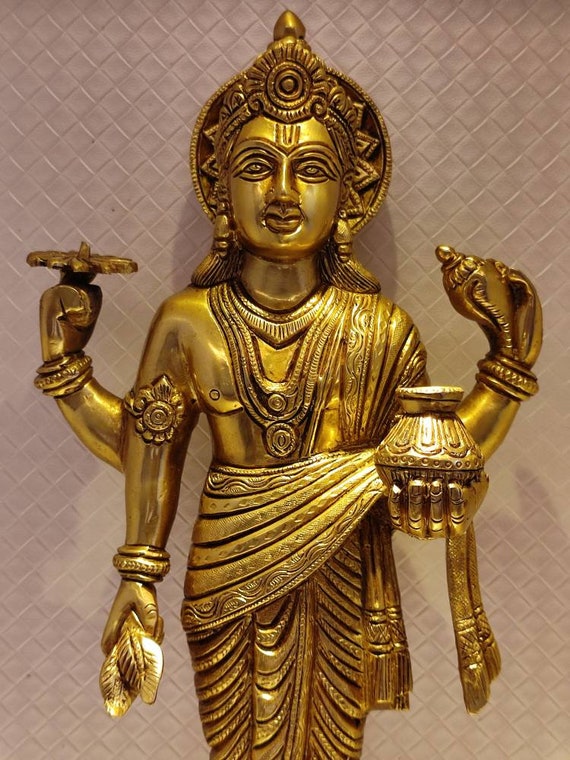 Dhanwantari Statue God of Ayurveda 15 Inch Hindu - Etsy