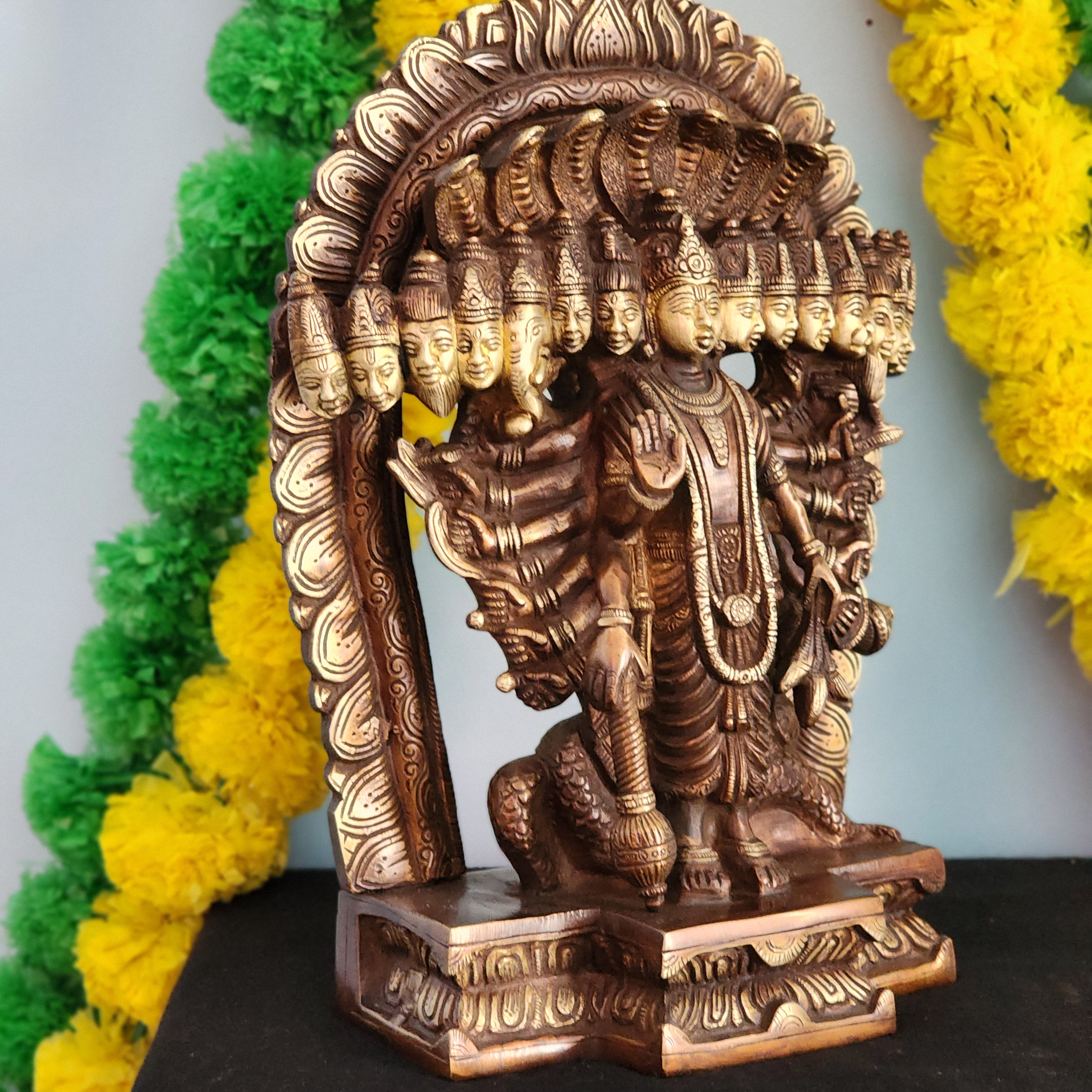 Brass Vishnu Statue: Narayan Dashavatar - Hindu Temple Decor, 11.5" - Etsy