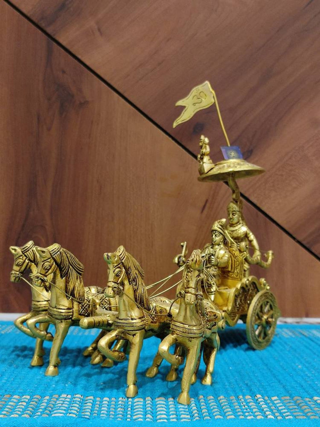 Brass Krishna Arjun Rath Idol - Mahabharata Chariot (8.5 Inch) - Etsy