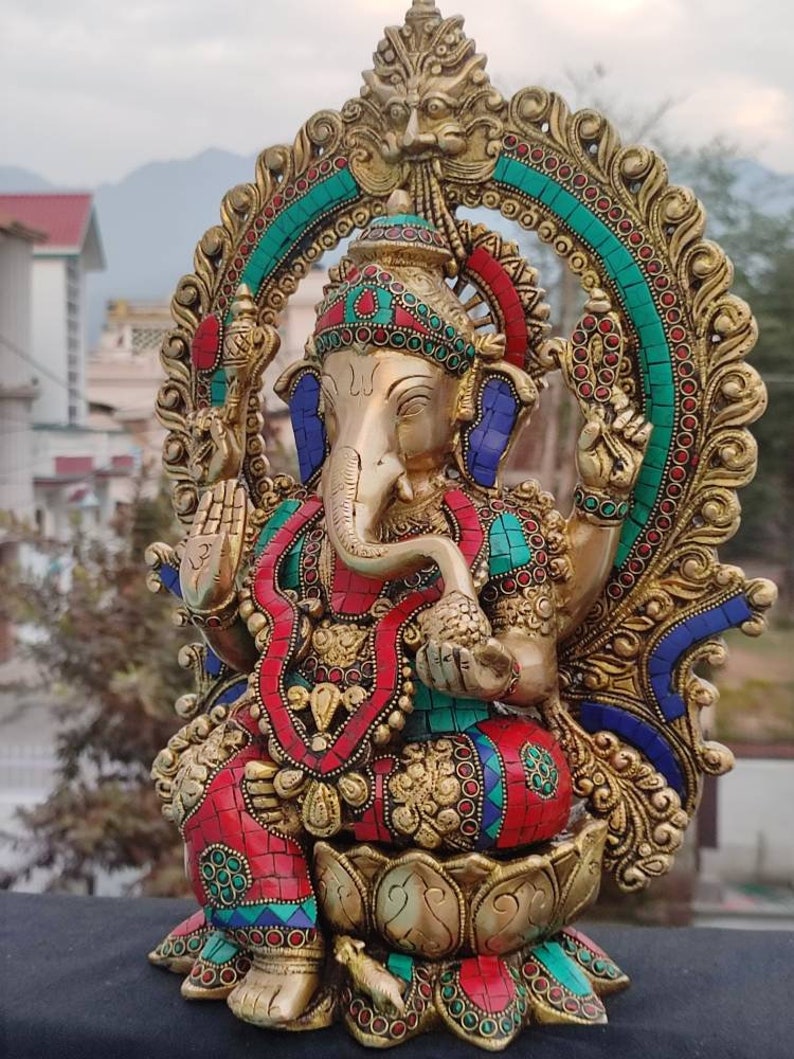 Ganesha Statue 16 Inch Lord Ganesha Statue Brass Ganesh | Etsy