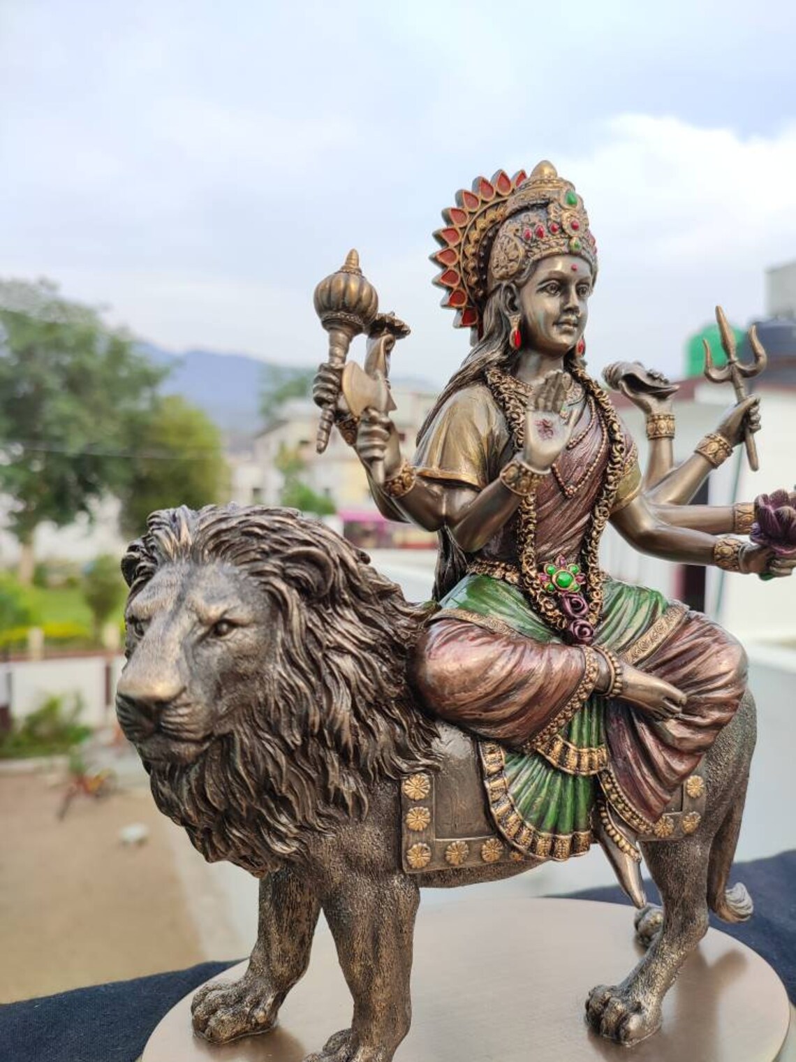 Durga Statue Feminine Energy Goddess 10 Inch Bronze | Etsy