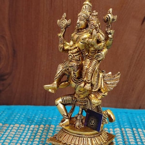Mount of Vishnu 13cm Brass Idol of Garuda Narayan Vishnu - Etsy