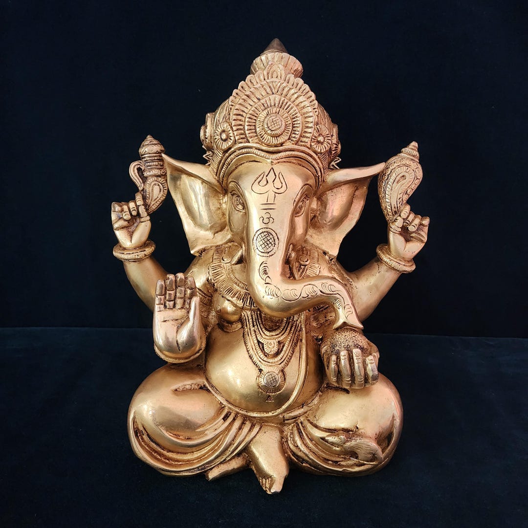 Ganesha Statue - 12 Inch | Lord Ganesha Statue | Brass God Luck God ...
