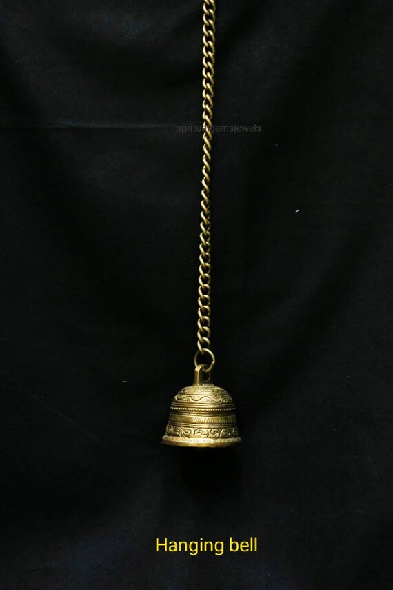 Brass hanging bell bell with chain a home temple / office / | Etsy