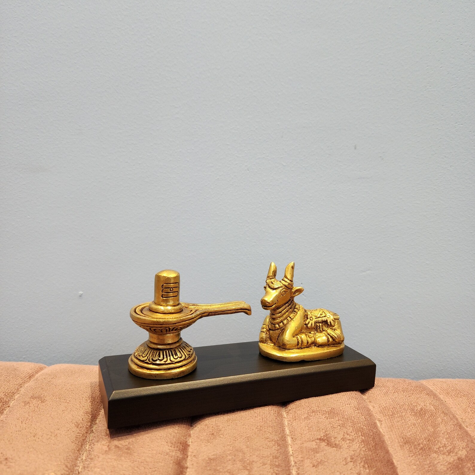 Brass Shivling Nandi Idol With Wood Base – Hindu Temple Decor - Etsy