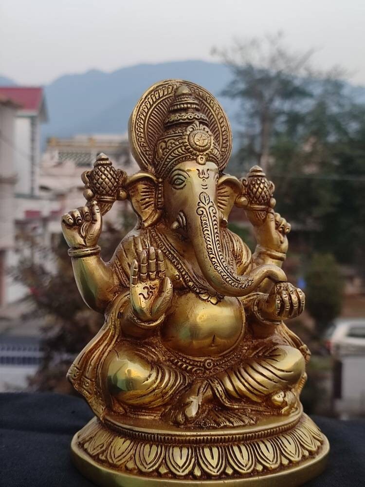 Ganesha Statue 8.8 Inch Lord Ganesha Statue Brass | Etsy