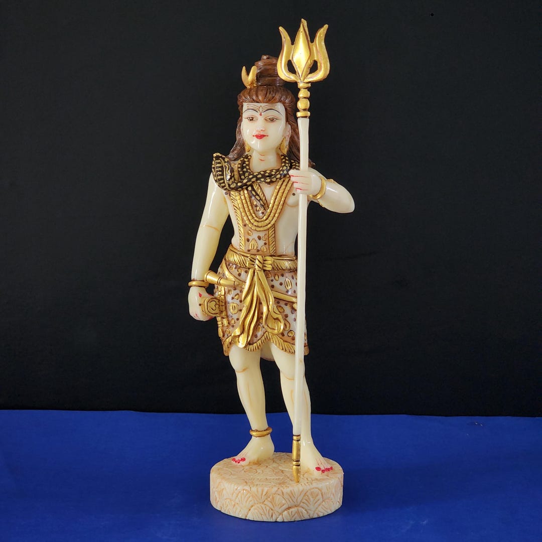 Big Shiva Statue - 12 Inch Marble Finish Standing Lord Shiva Idol ...
