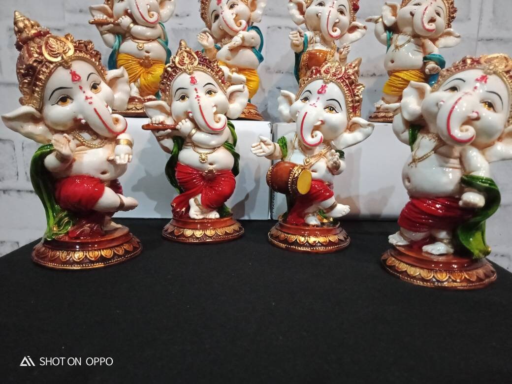 Ganesha Statue 5.5 Inch Musical Set of Ganesha Idol | Etsy