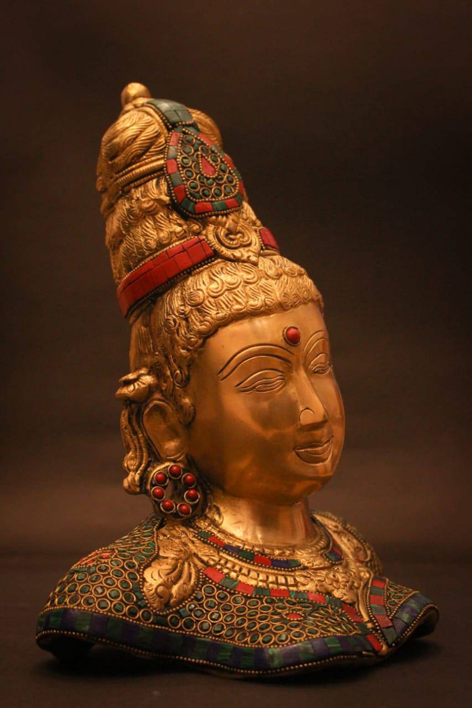 Parvati Bust parvati head statue Brass parvati Deities | Etsy