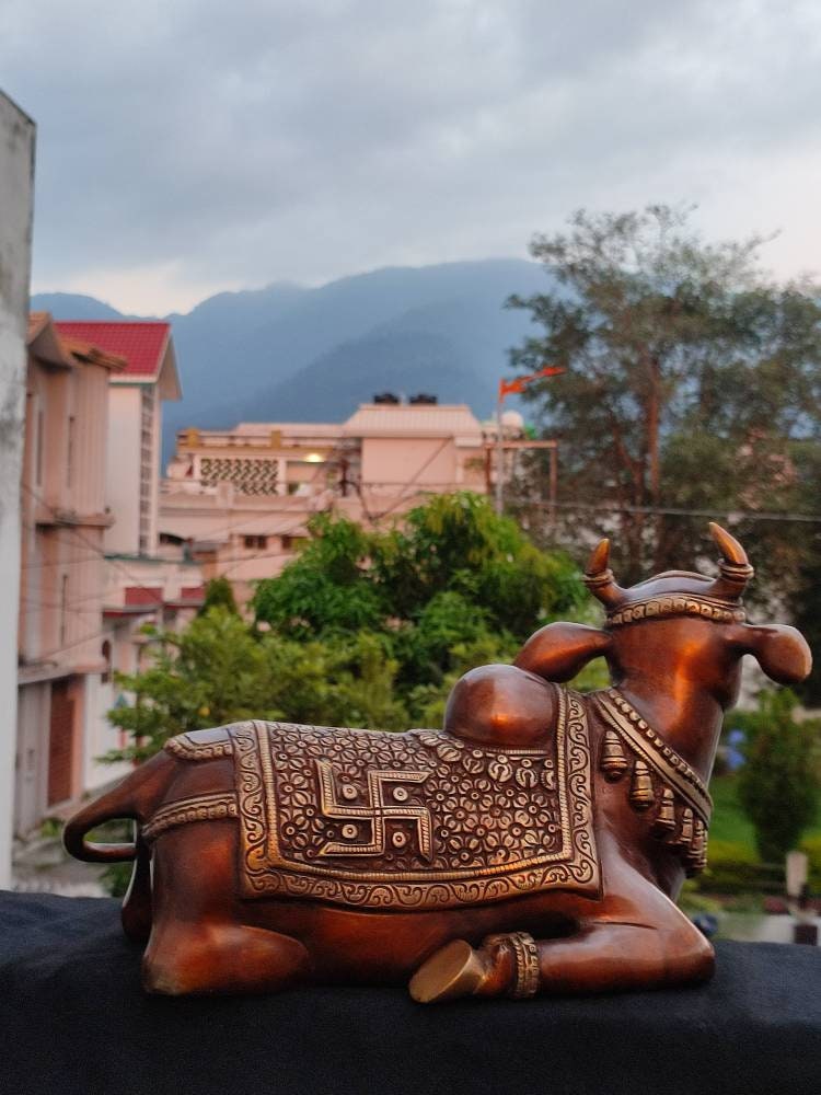 Nandi Statue 20 Cm Traditional Work Brass Nandi Sculpture a - Etsy