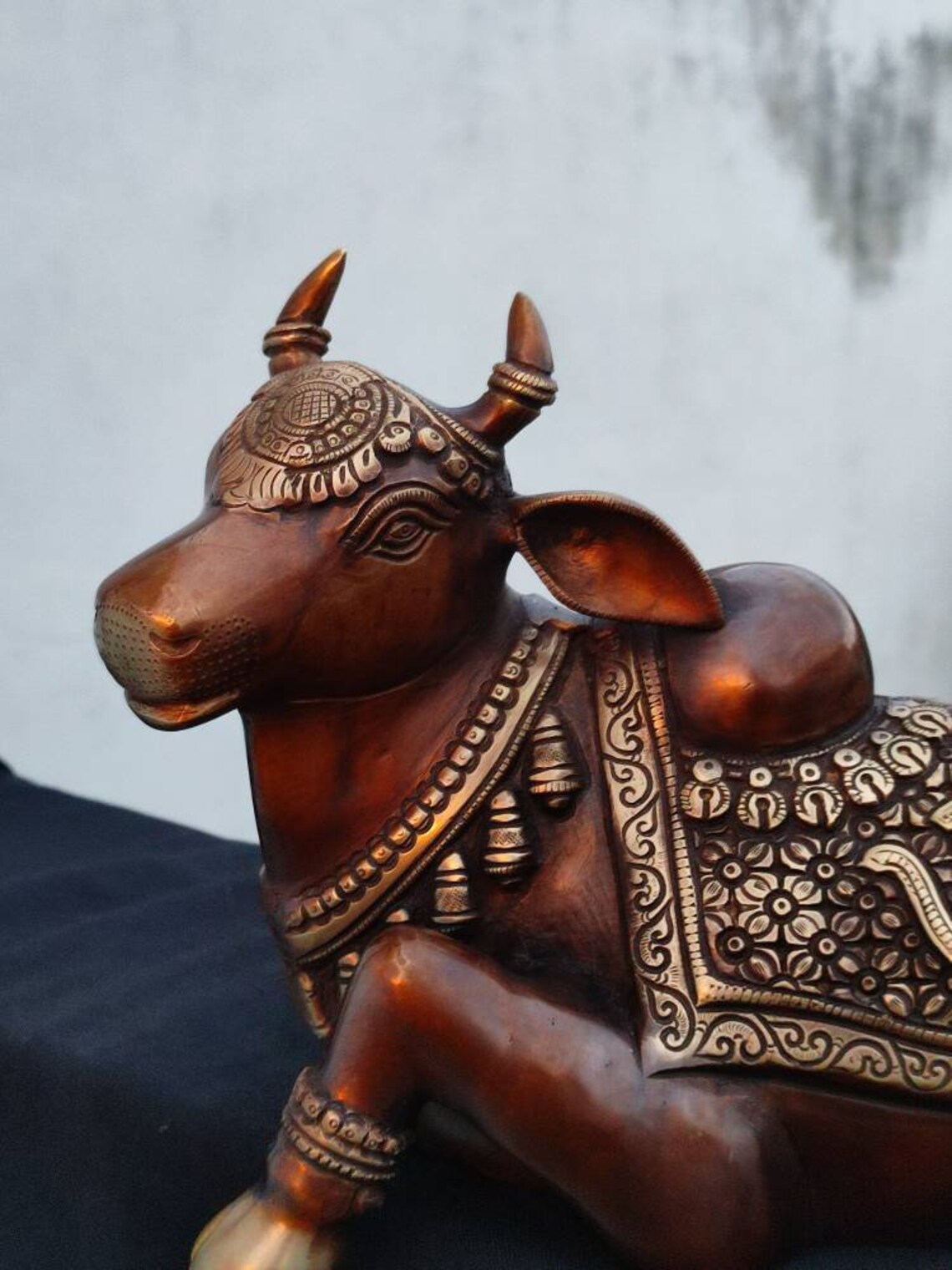 Nandi Statue 20 Cm Traditional Work Brass Nandi Sculpture a - Etsy