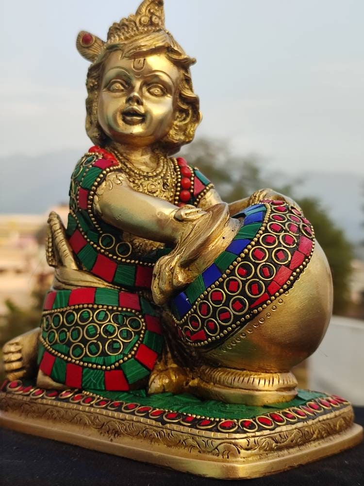 Krishna Statue Baby Krishna Statue God of Love Krishna Brass - Etsy Canada