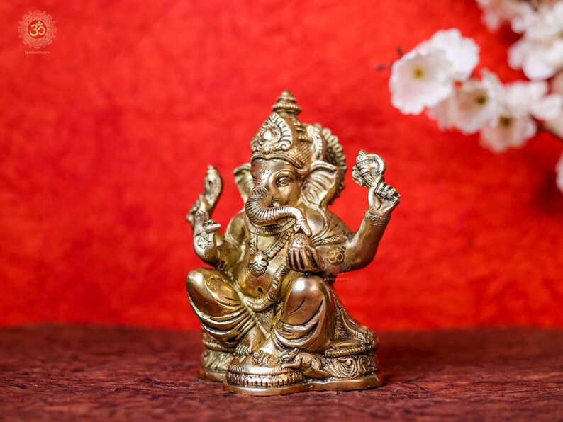 Ganesha Statue 7 Inch Good Luck God Ganesha Figurine - Etsy