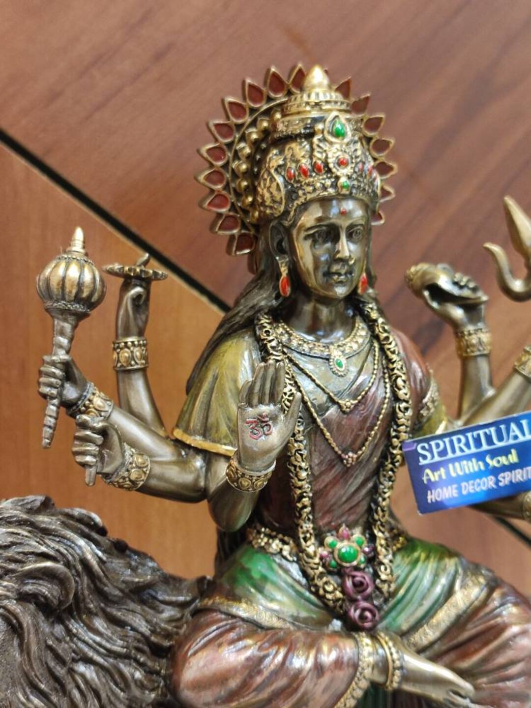 Durga Statue - Feminine Energy Goddess - 10" Inch Bronze Finish Para ...