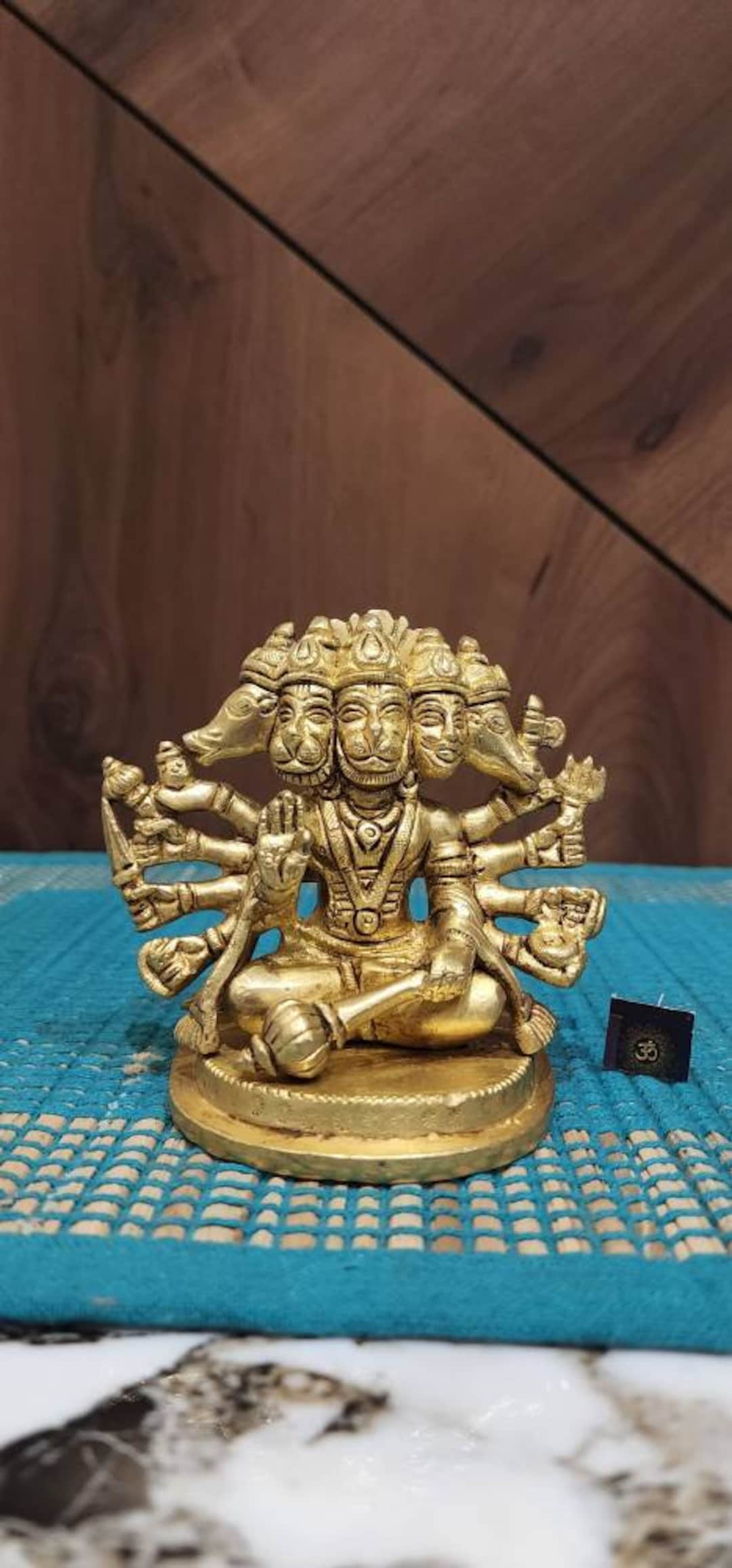 Brass Panchmukhi Hanuman Statue - 4 Inch Altar Temple Sculpture - Etsy
