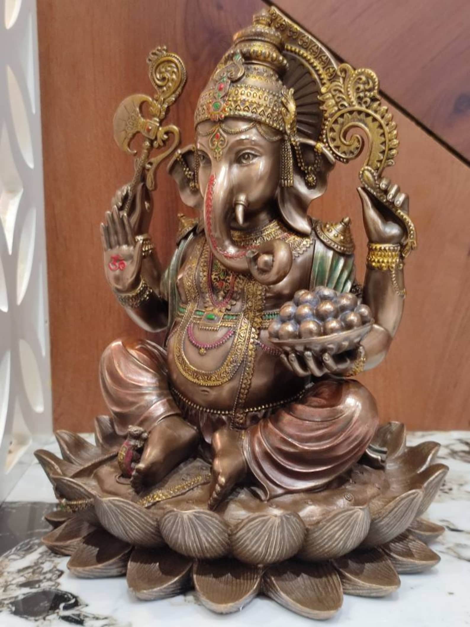 Ganesha Statue 10 Inch Sitting Ganesha Idol Bronze - Etsy