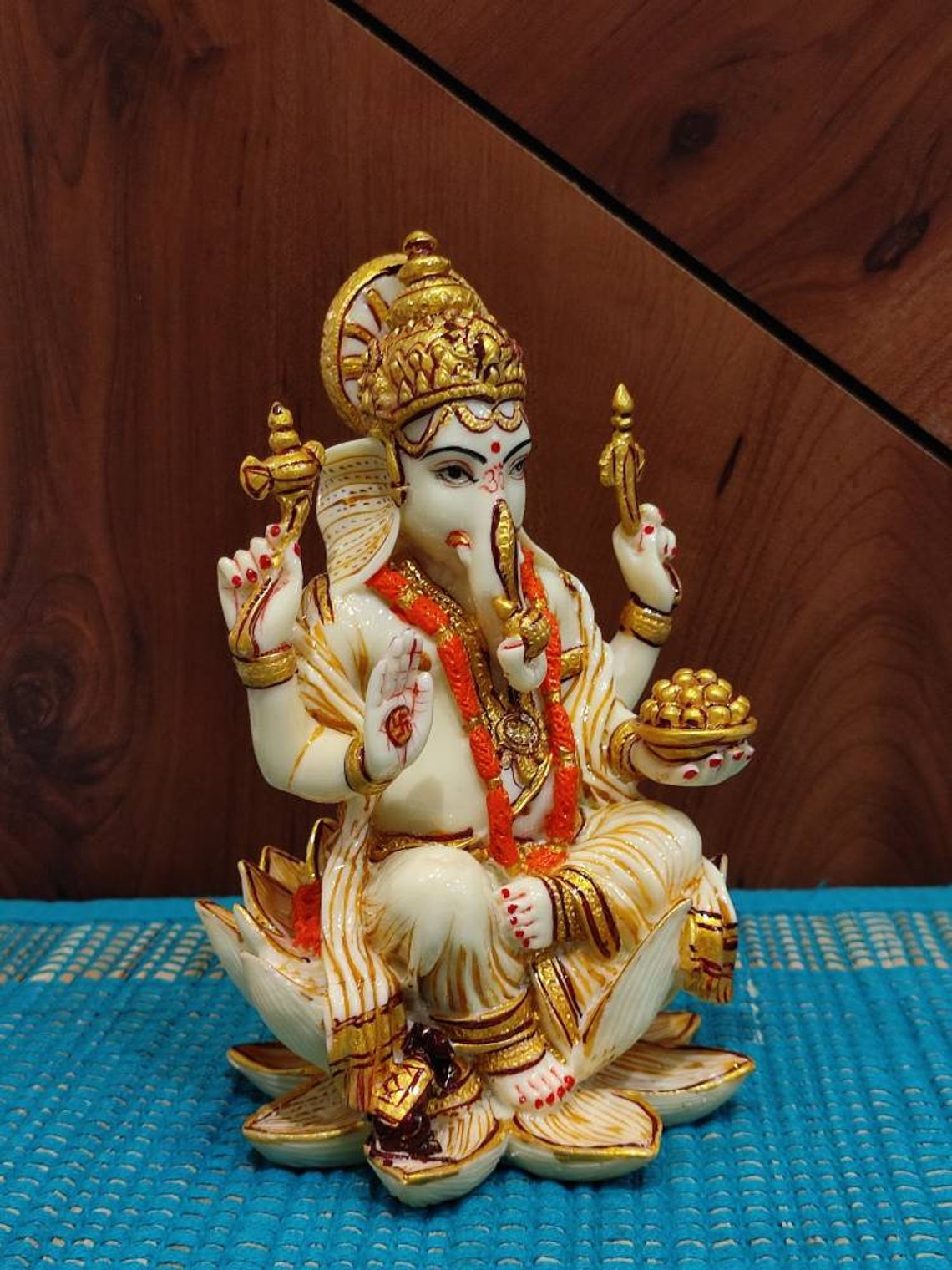 Ganesha Statue Good Luck God 6.5 Inch Lotus Ganesha - Etsy