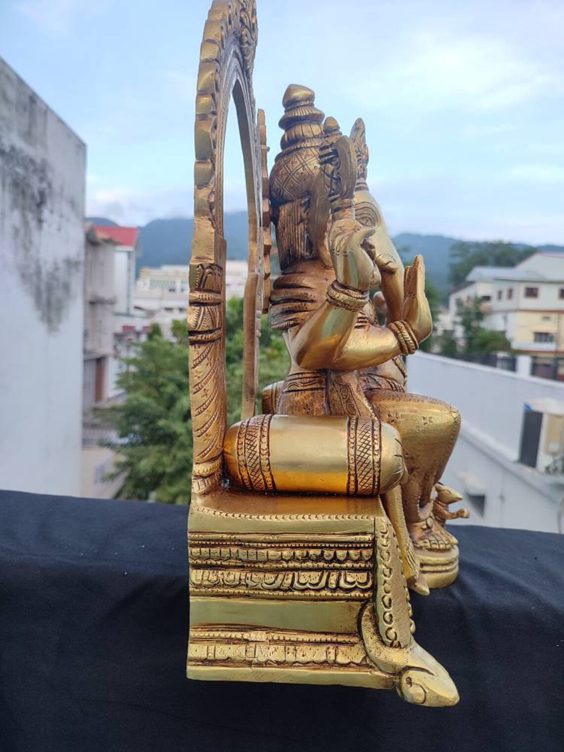 Ganesha Statue 42 cms Lord Ganesha Statue Brass Singhasan | Etsy