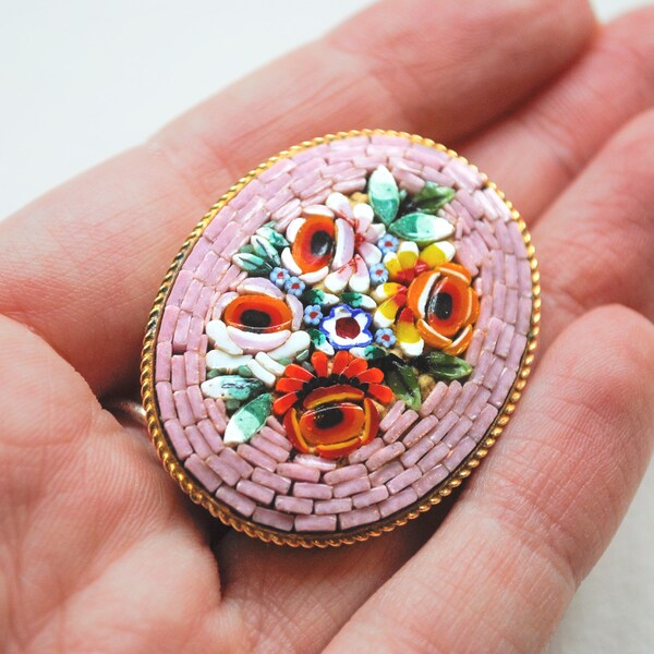 Micro Mosaic Brooch - Etsy