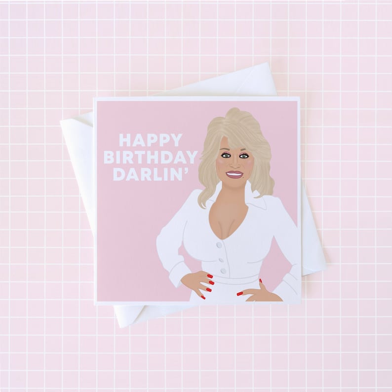 Dolly Parton Birthday Card/happy Birthday Darlin'/happy - Etsy UK