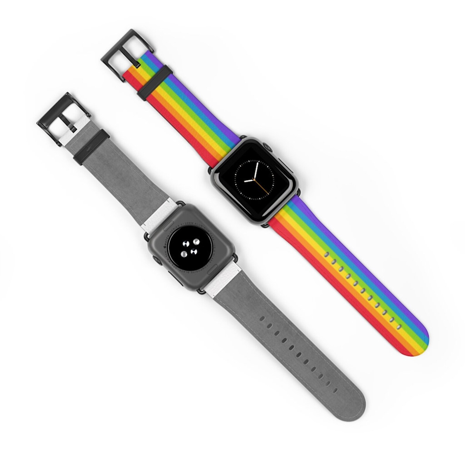 Gay Pride Faux-Leather Apple Watch Band Strap LGBT Rainbow | Etsy
