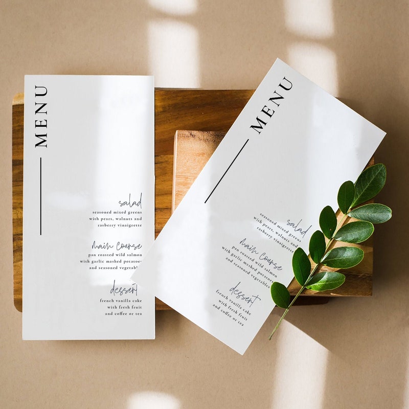 Simple Wedding Menu - Etsy